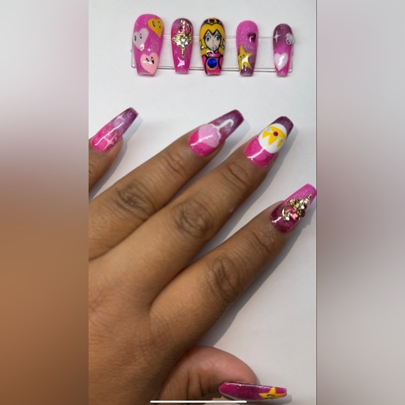 Makeup | Princess Peach Press On Nails | Poshmark